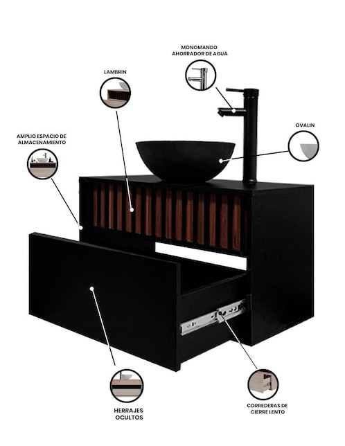 Mueble para baño armable Decomobil Edward MDF 5